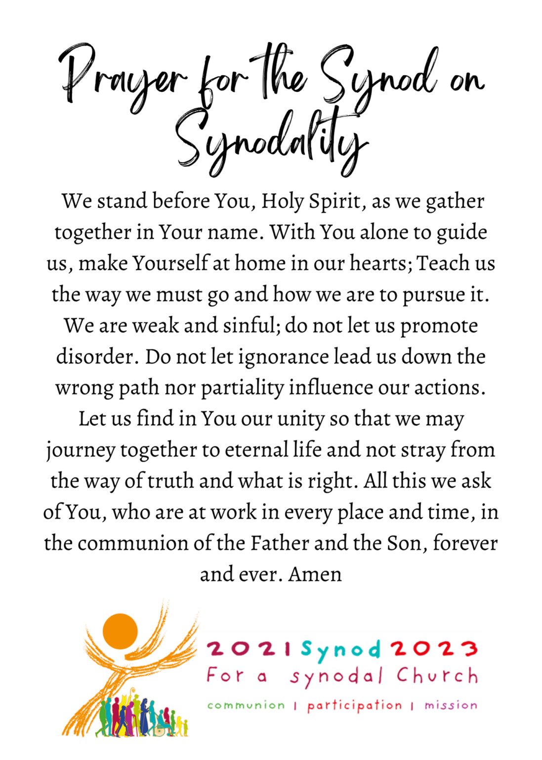 Synodal Listening Sessions - Cathedral of St. Thomas More